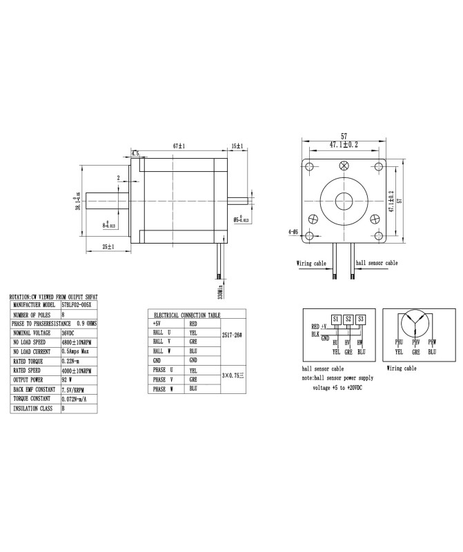 BLDC мотор Nema 23 - EX57BLF